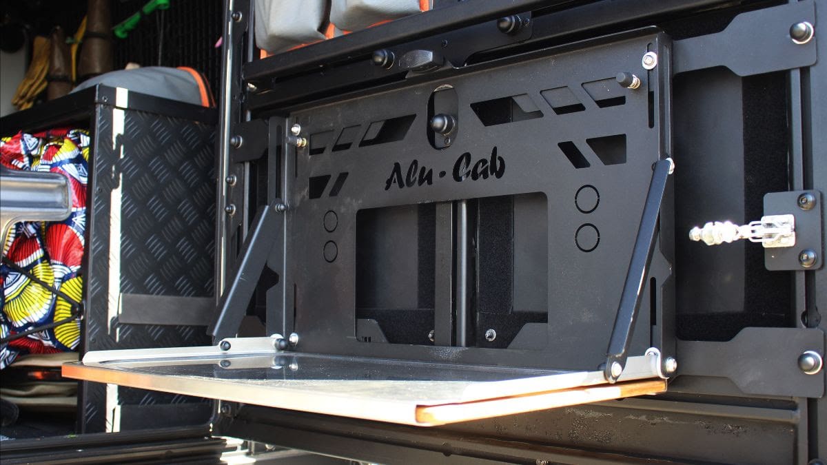 Alu-Cab Rear Door Drop Down Table | Roam Vehicle Outfitters NZ